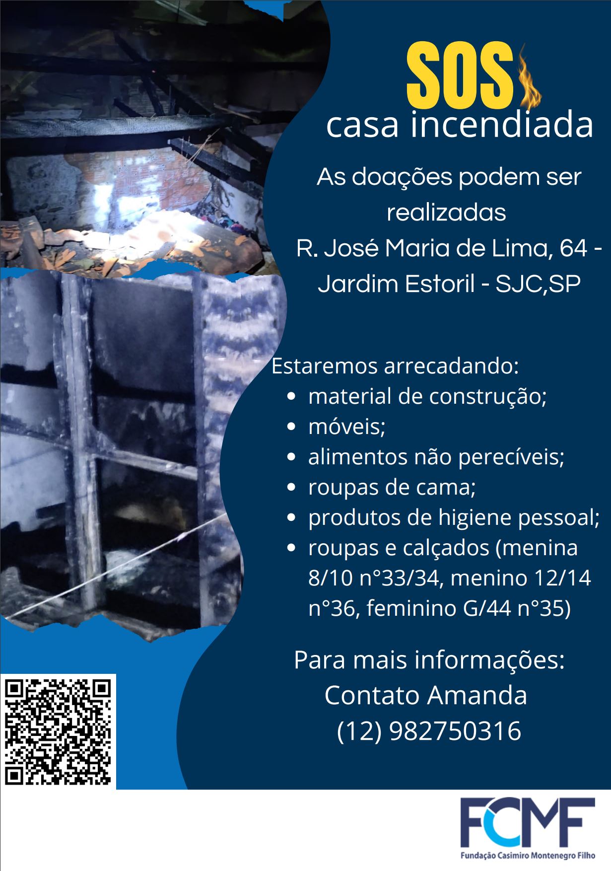 SOS Casa Incendiada | Fundação Casimiro Montenegro Filho - FCMF